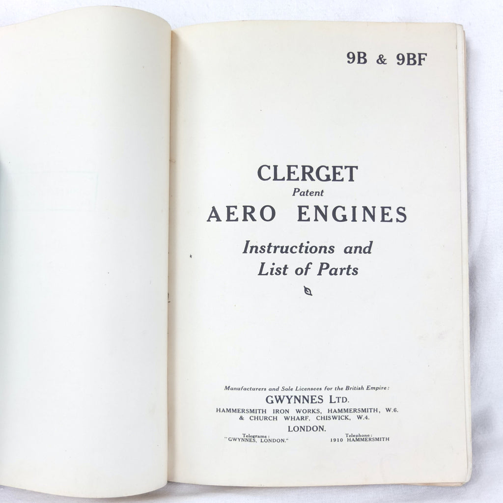 Clerget Patent Aero Engines 9B & 9BF (1917)| WW1 Royal Air Force Egypt ...