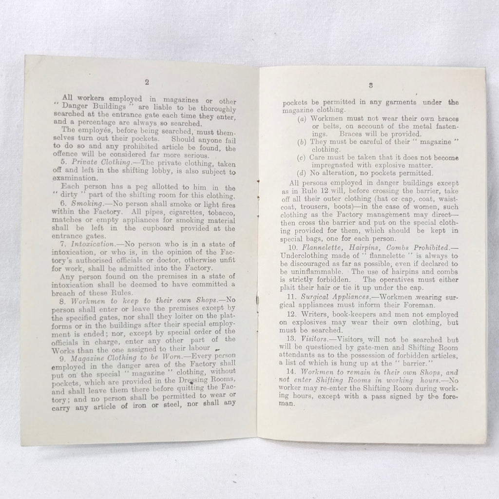WW1 Munitions Factory Rule Book | Waltham Abbey (1916) – Compass Library