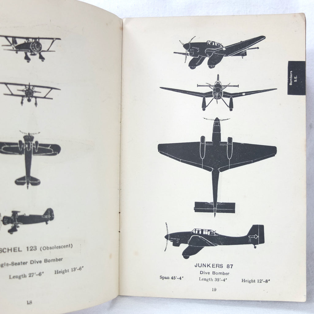 Silhouettes of German Aircraft (1940) | WW2 aircraft recognition manual ...