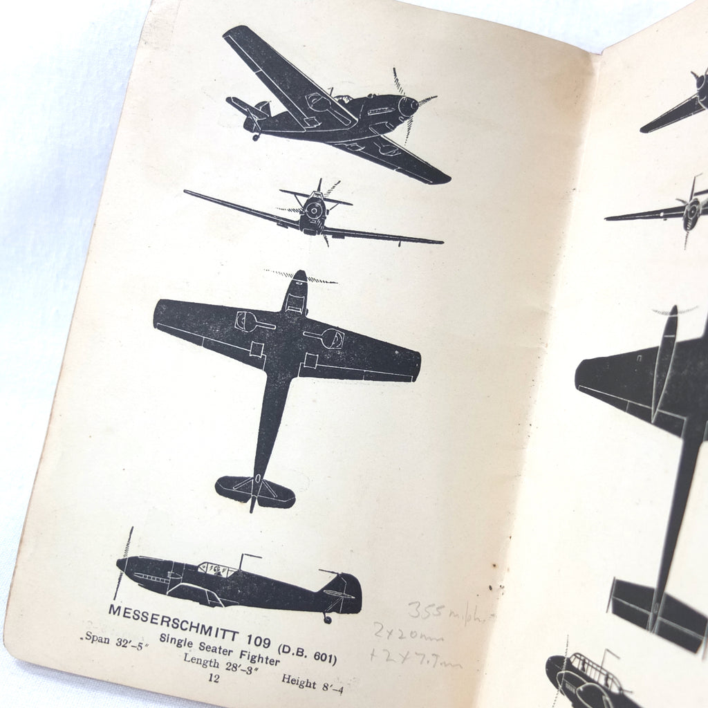 Silhouettes of German Aircraft (1940) | WW2 aircraft recognition manual ...