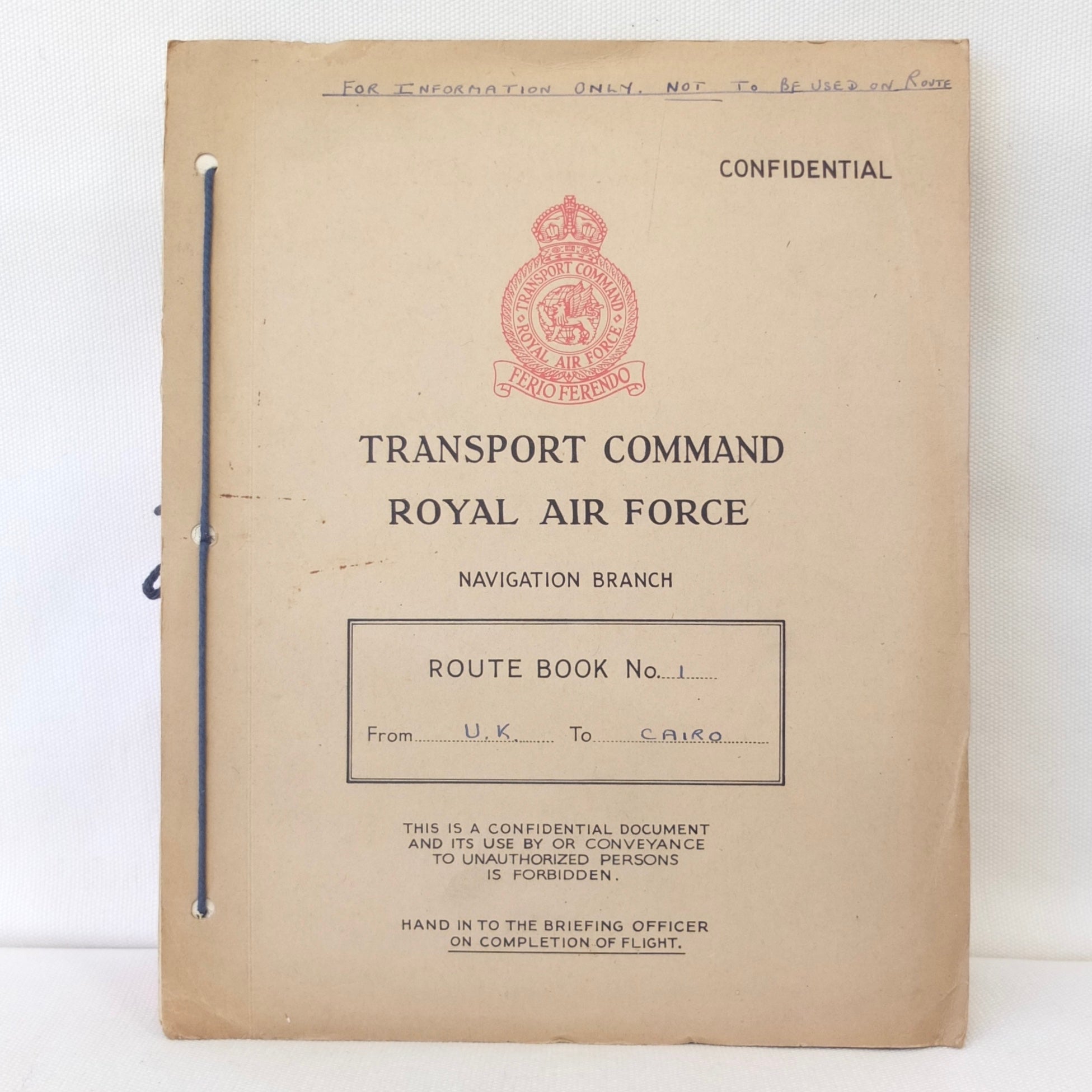 RAF Transport Command Route book No. 1 - UK to Cairo (1944) – Compass ...
