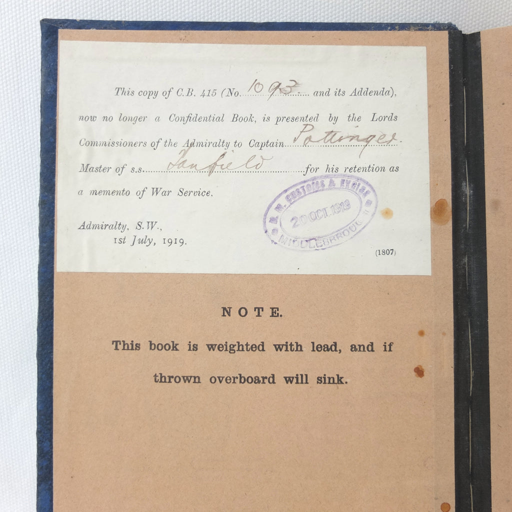 War Instructions for British Merchant Ships (1917) | S.S. Tanfield ...