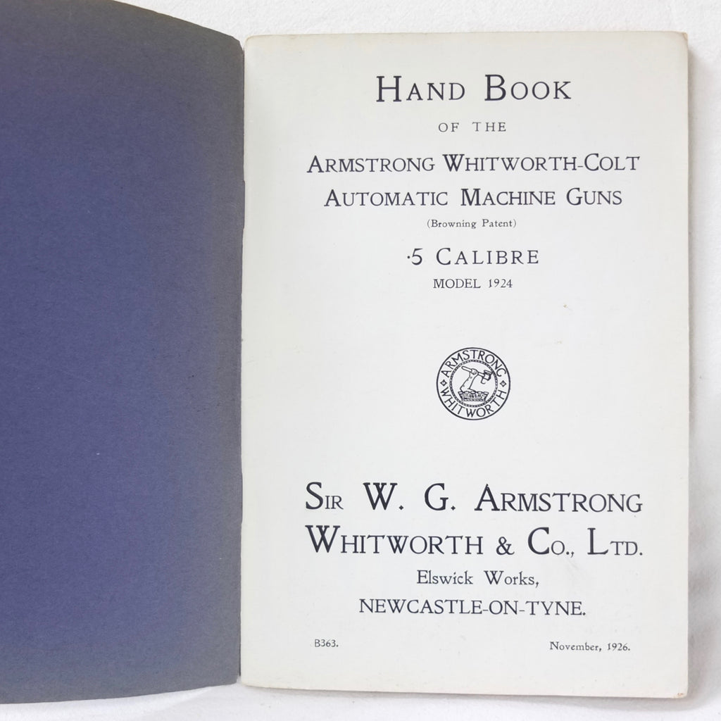 Armstrong Whitworth-Colt Machine Gun Handbook (1926) – Compass Library