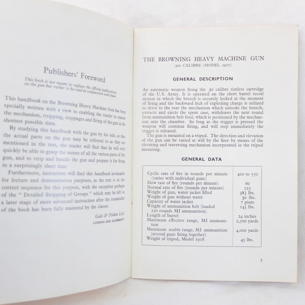 WW2 Browning Machine Gun Manual | Gale & Polden | Compass Library