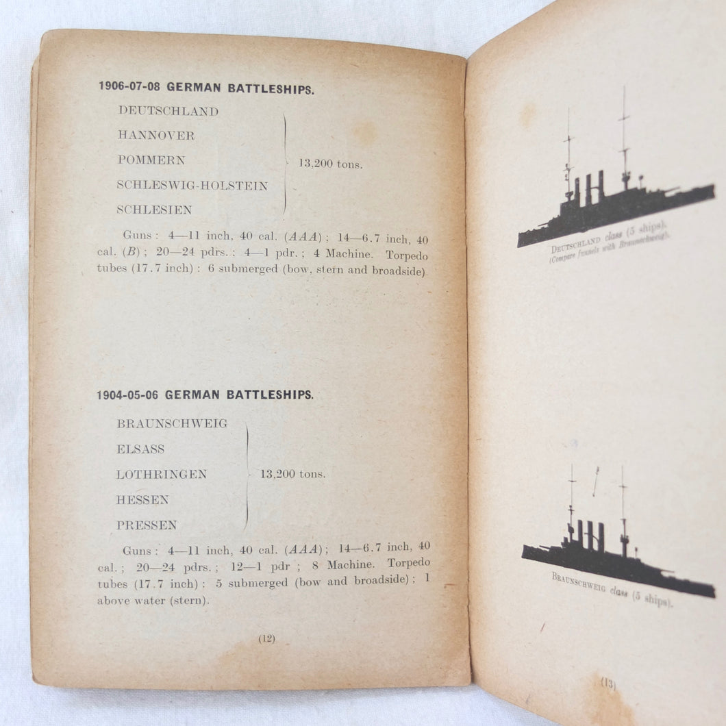 WW1 Naval Recognition Manual 1914 | German Ships | Fred T. Jane ...