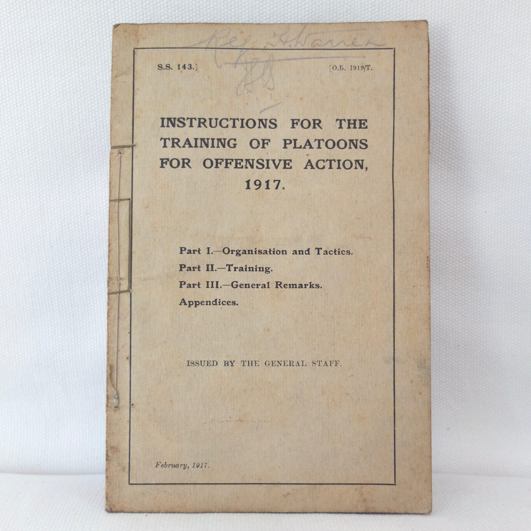 WW1 Manual | Instructions For The Training of Platoons (1917) | War ...