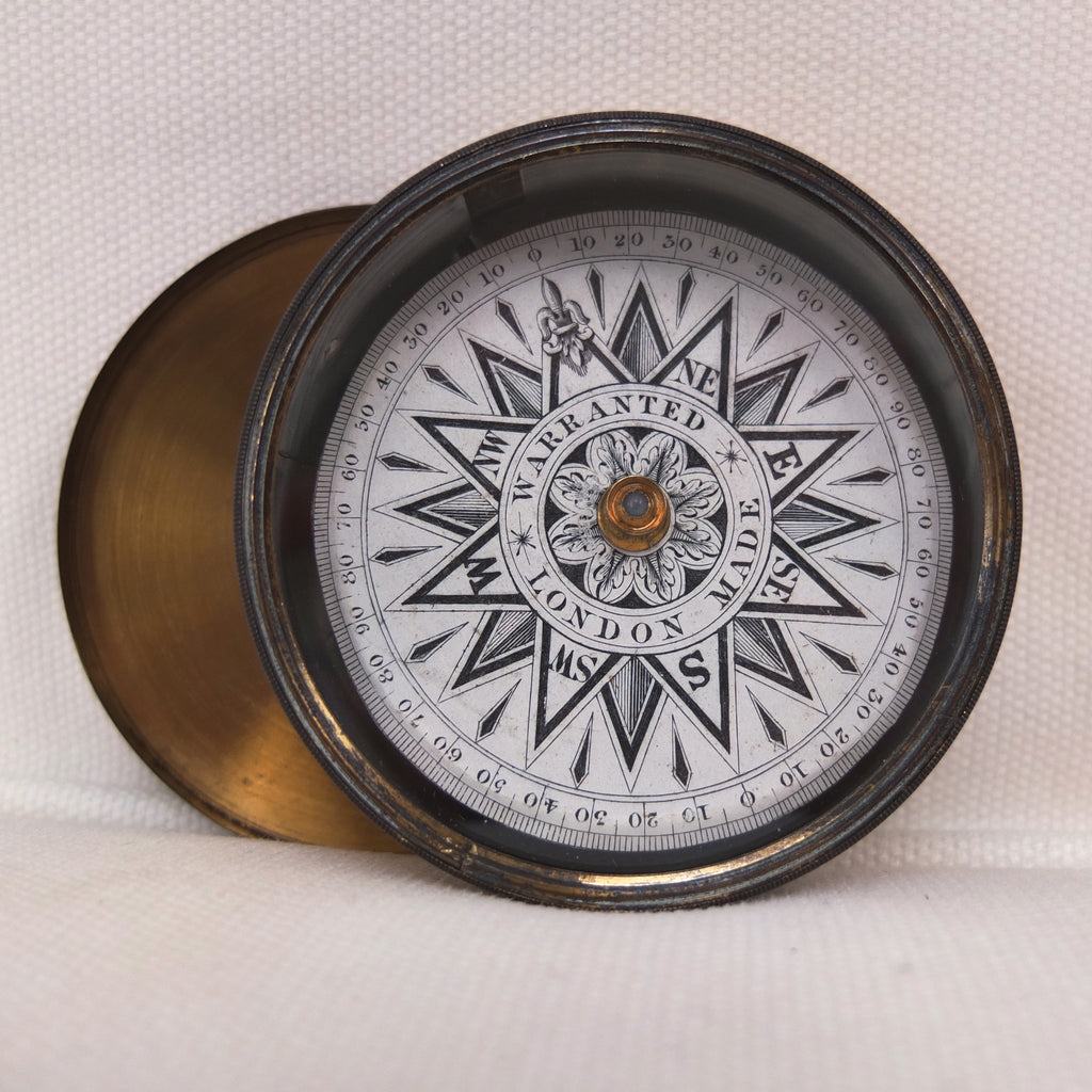 'Warranted London Made' Victorian Brass Compass c.1860 – Compass Library