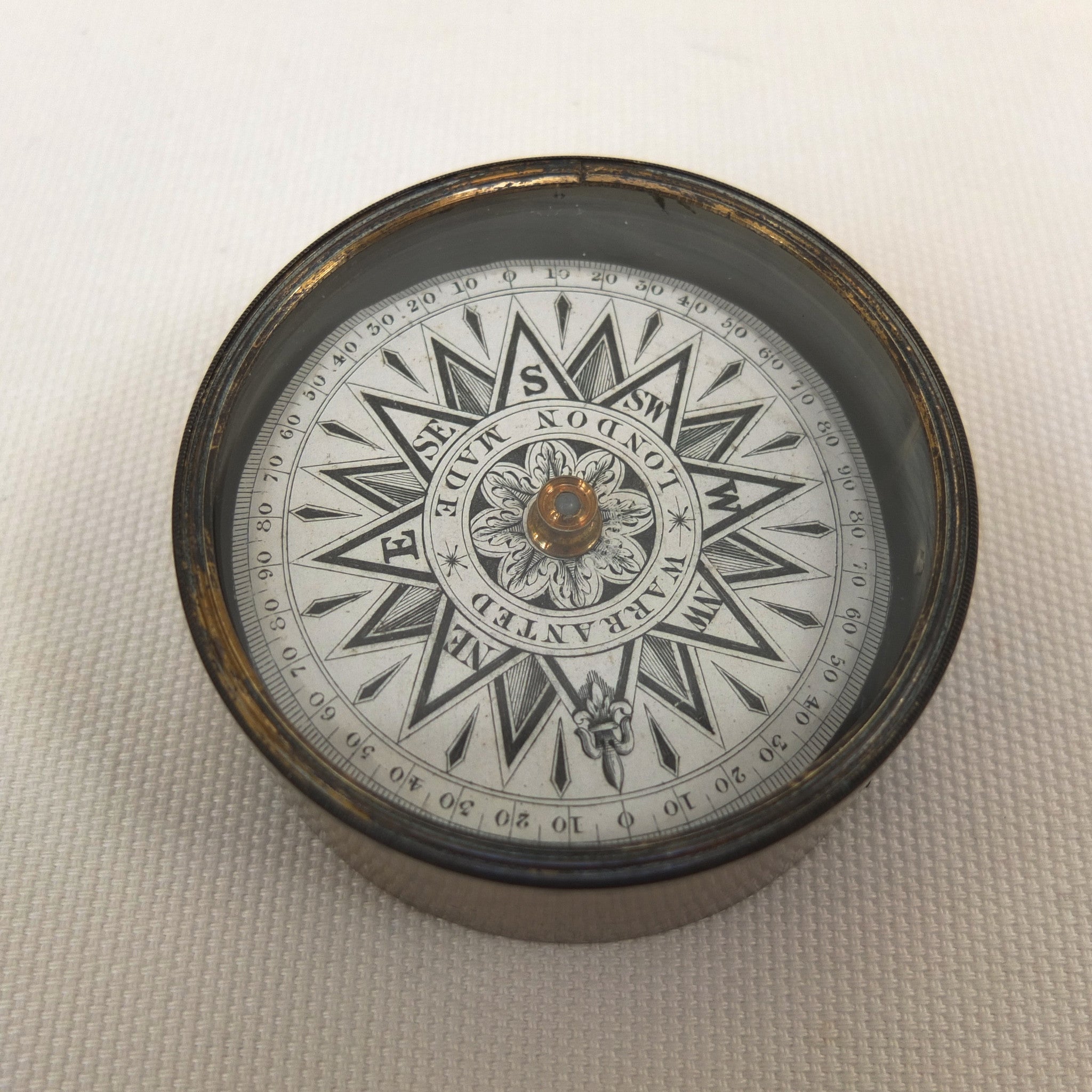 'Warranted London Made' Victorian Brass Compass c.1860 – Compass Library